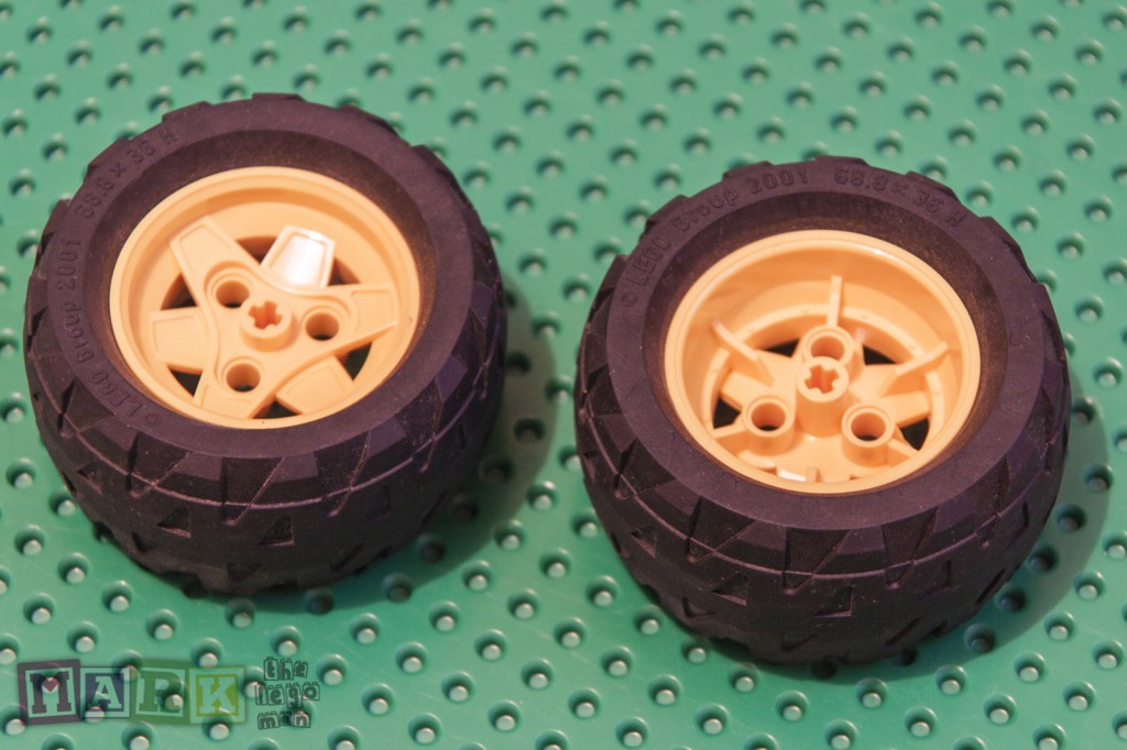 Lego RARE SPECIAL Set of Large Yellow Wheel Rim 41896 Black Wheel 41893 ...