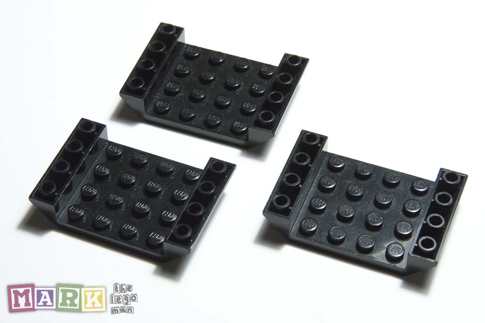 Lego 30283 Job Lot 3x Black Slope Brick 45 6×4 Double Inverted with ...