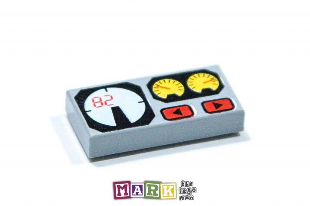 Lego 3069 1×2 Flat Tile Red 82, Yellow & White Gauges Pattern 3069bpx19 ...