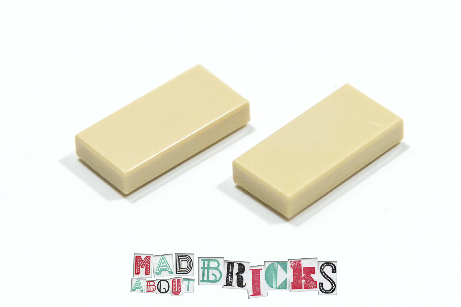 Pack of 2 Lego 3069 1×2 Flat Tile 4114026 | Mad About Bricks